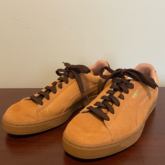 Puma | Shoes | Pre Puma Suede Camel Chocolate Sneakers 95 | Poshmark